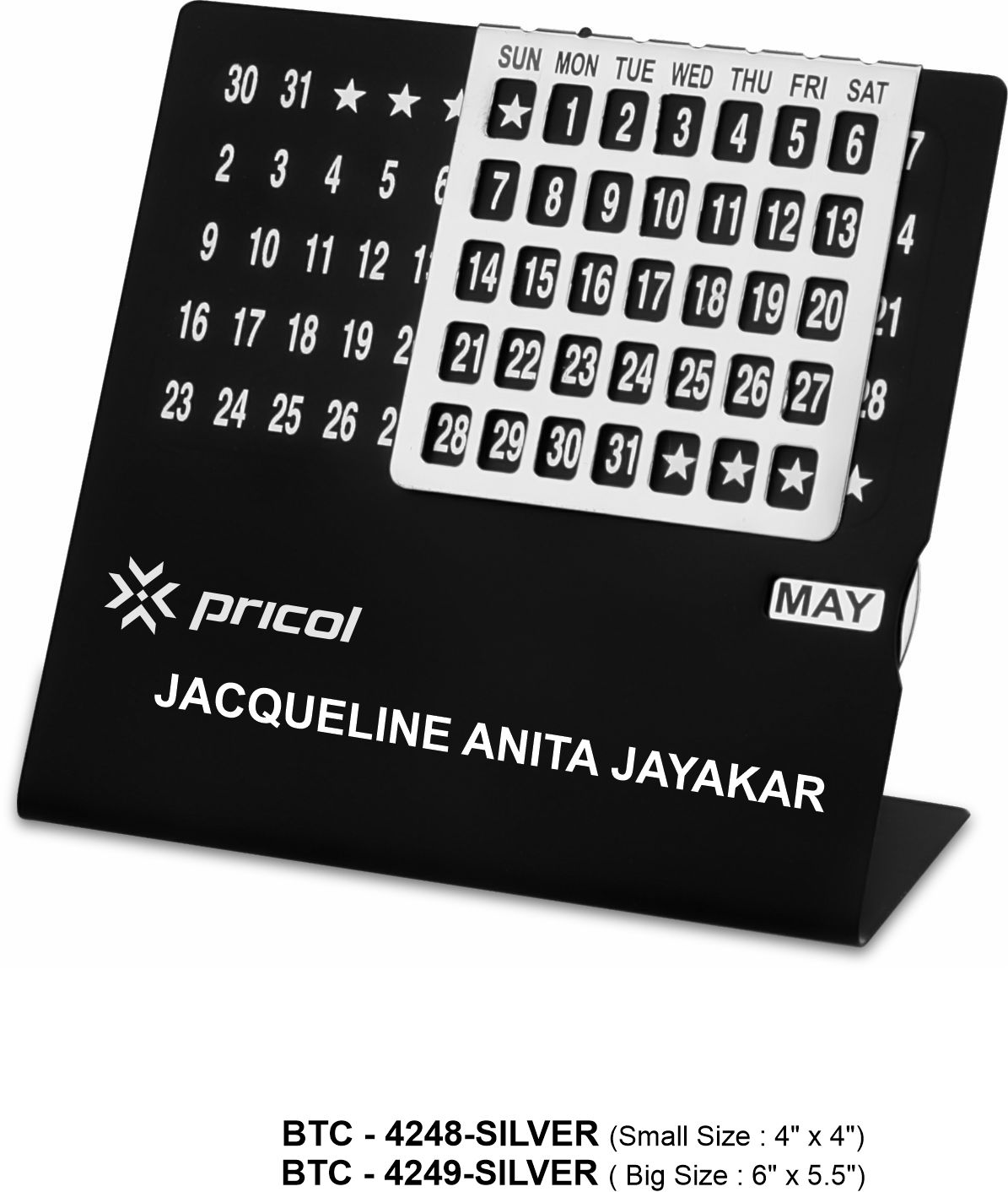 Small Perpetual Calendar Black, Gold & Rose Gold