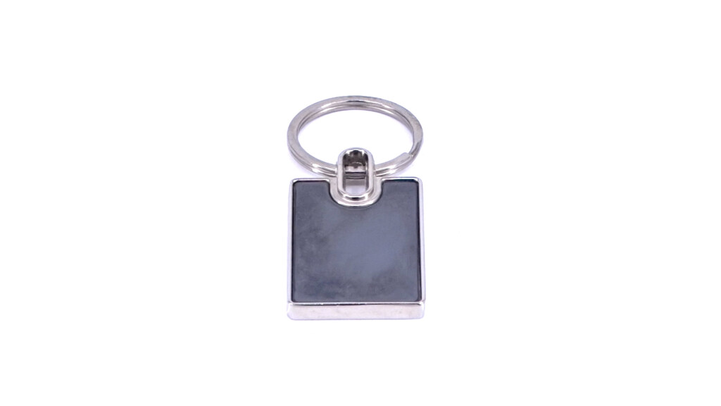 Black Steel Rectangle Keychain