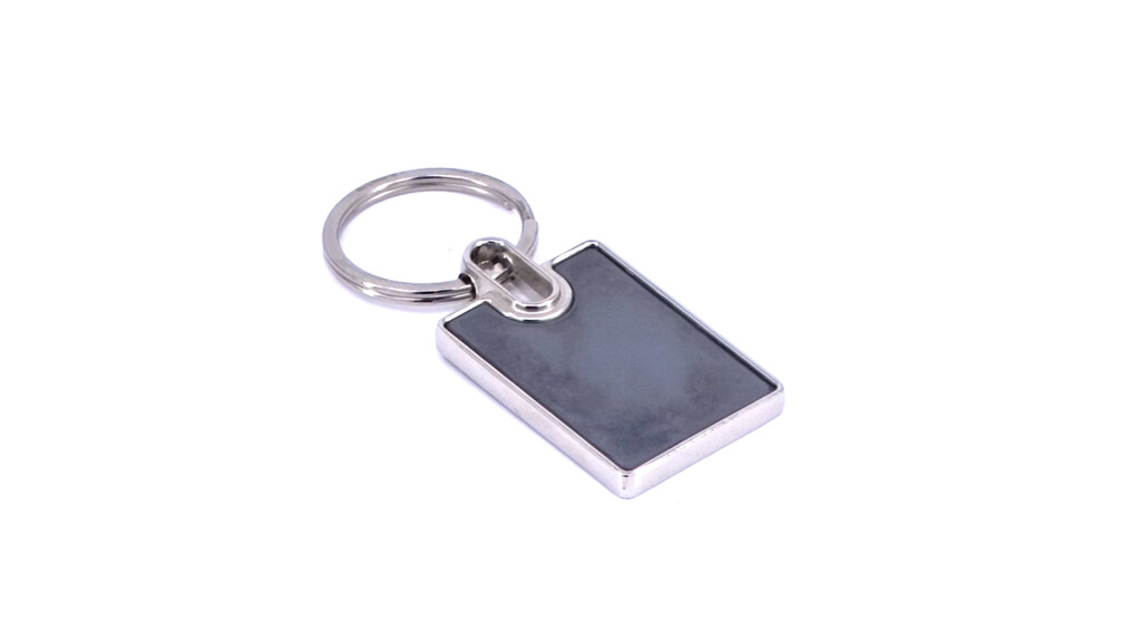Black Steel Rectangle Keychain