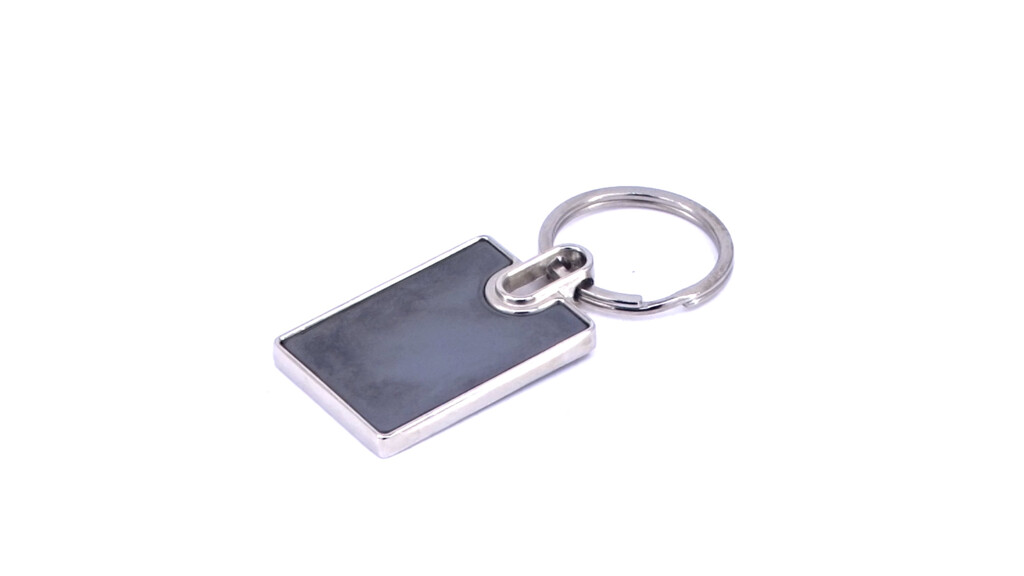 Black Steel Rectangle Keychain