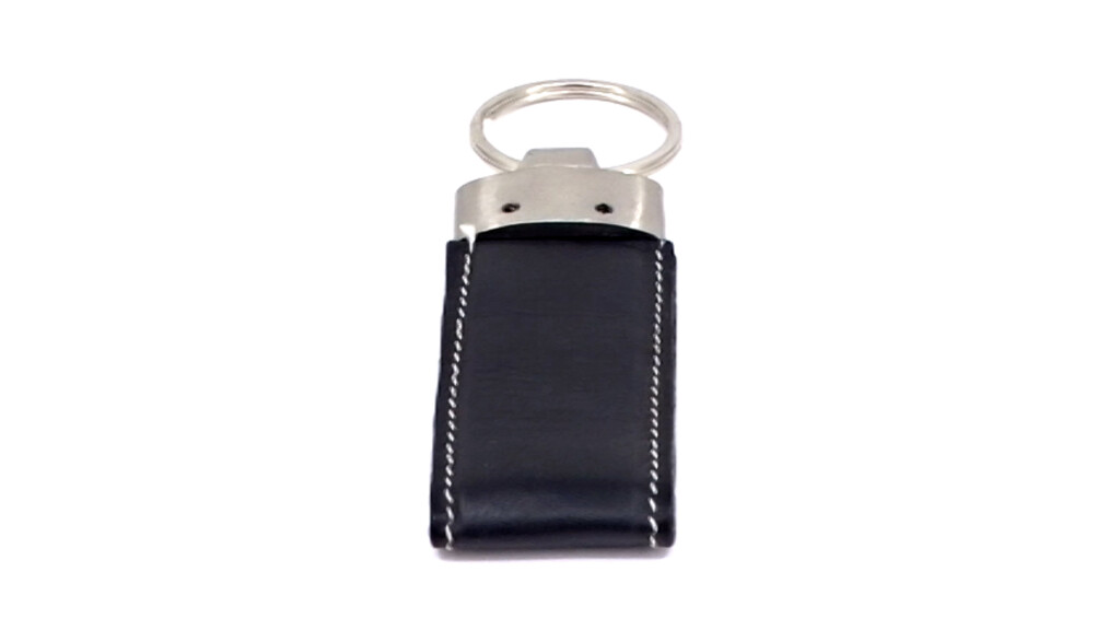 Metal Keychain With Customizable PU Strap