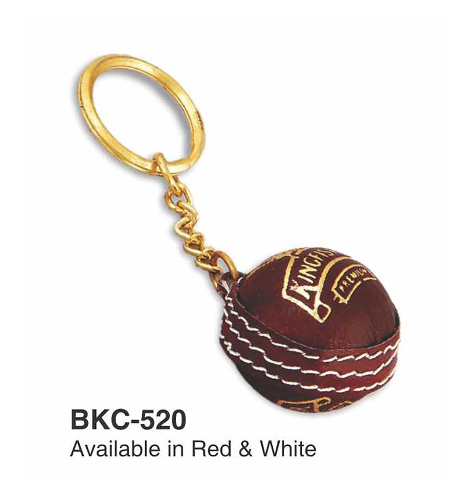 Cricket Ball Keychain