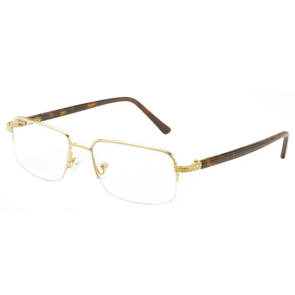 Half Rim Supra 18 Carat Gold Frame with Acetate Temple - Pure Gold ...