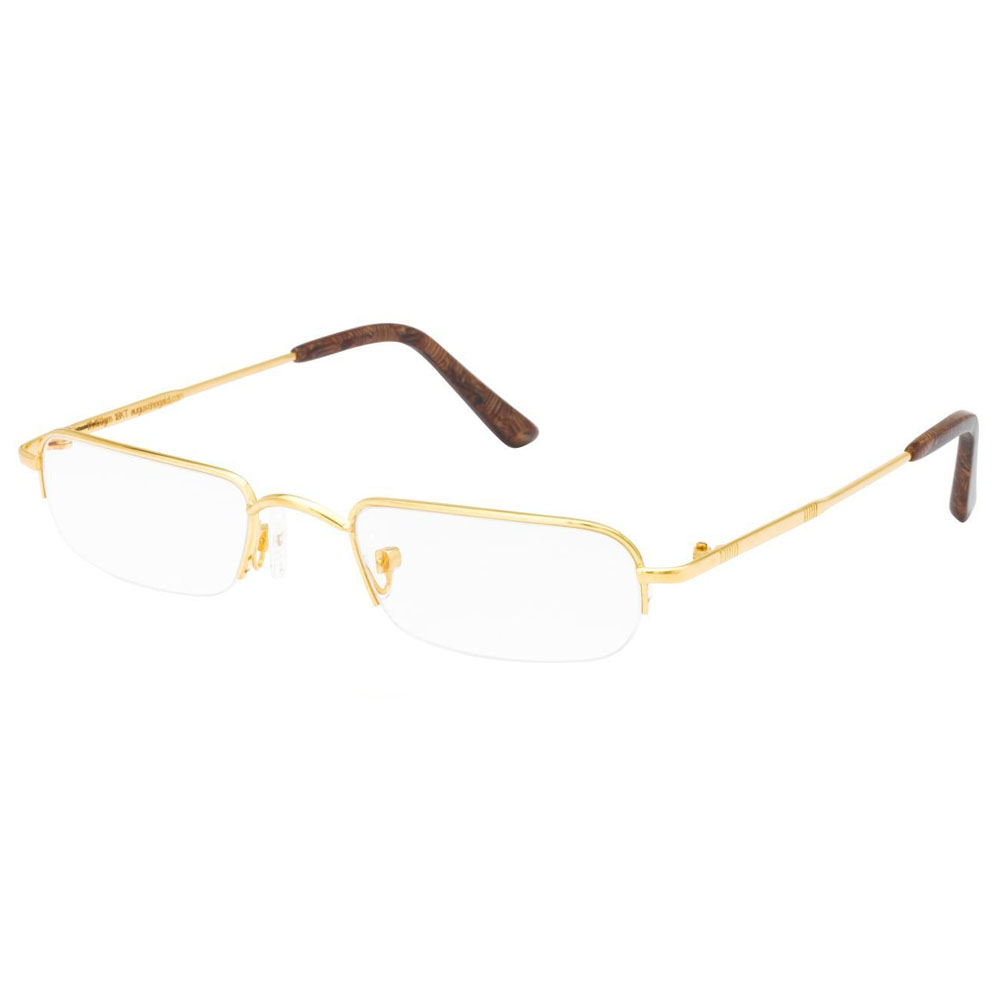 Half Frame Semi Rimless 18 Carat Gold Eye Rimless Glasses Frame ...