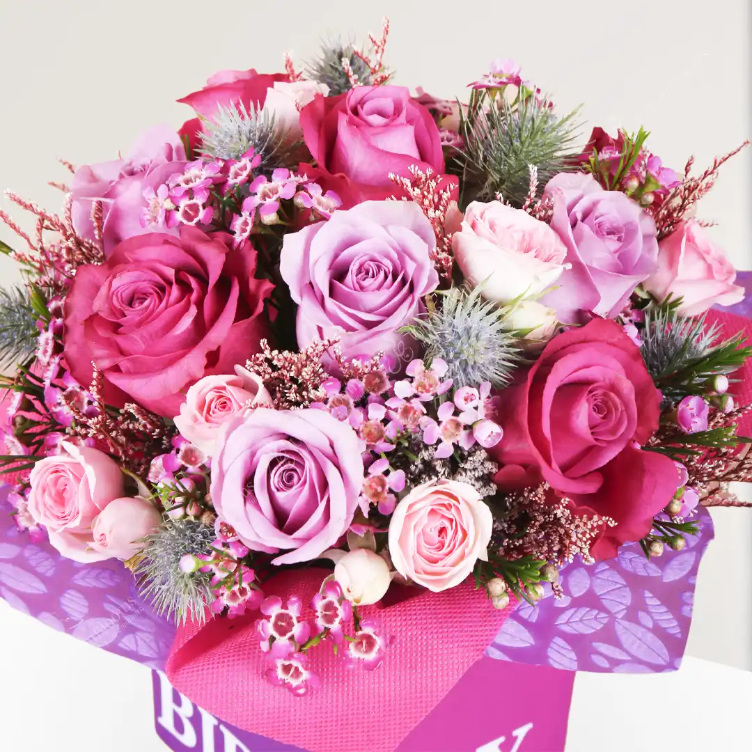 Happy Birthday Flowers Vase Birthday Flowers Bloom Magic UK